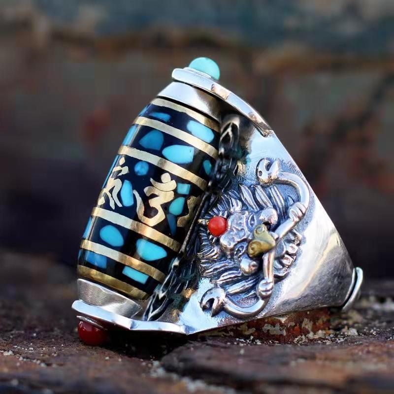 Xiangxu nine eye Tianzhu ring Tibetan men's and women's Kui Niu Dapeng ...